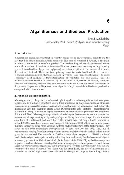 Pdf Algal Biomass And Biodiesel Production · Th E Used Cooking Oil