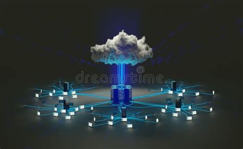 Cloud Computing Network Infrastructure Concept Digital 3d Rendering Stock Illustration
