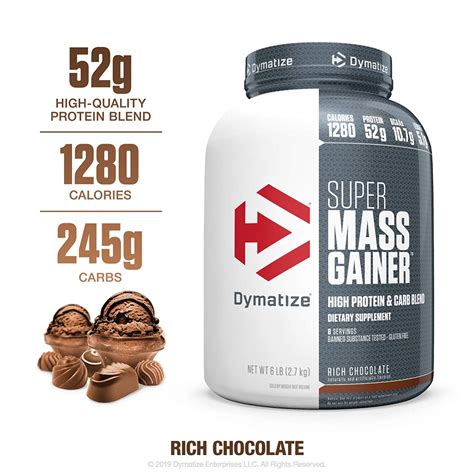 Dymatize Nutrition Super Mass Gainer Rich Chocolate 6 Lbs