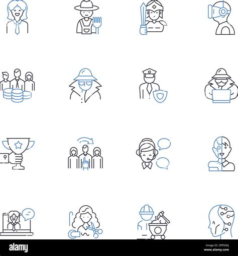 Task And Authority Line Icons Collection Management Delegation Power