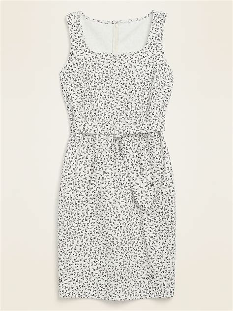 Old Navy Sleeveless Ponte Knit Tie Belt Sheath Dress For Women