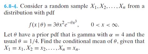 solved 6 8 4 consider a random sample x1 x2 xn from