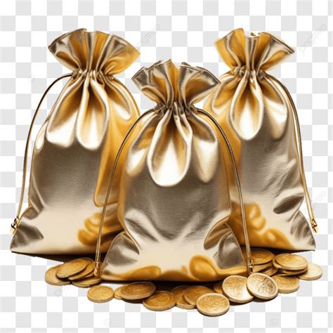 Gold Bags Brimming With Glimmering Coins Gold Bags Brimming