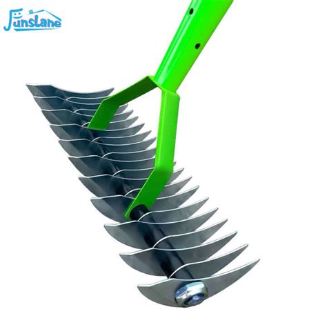 Funslane Thatch Rake Soil Rake 128 Inch Wide Lawn Grass Rake