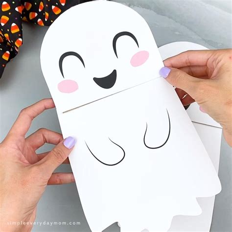 Cute Easy Paper Bag Ghost Craft Free Template Artofit