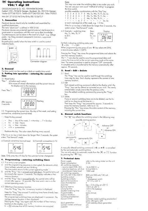 Manual Grasslin V86 1 Digi 20 Page 1 Of 1 English