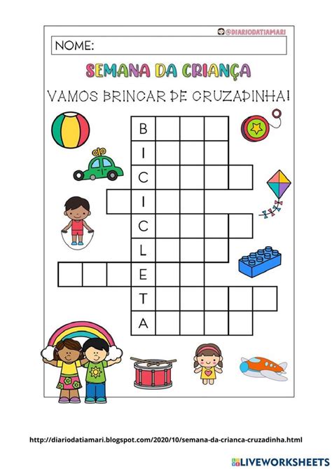 Cruzadinha De Brinquedos Worksheet Cruzadinha Cruzadinha Infantil
