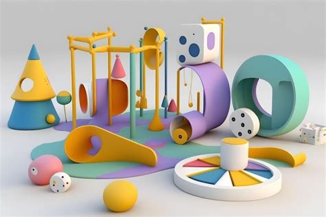Premium Ai Image A Colorful Playground With Different Colored Objects