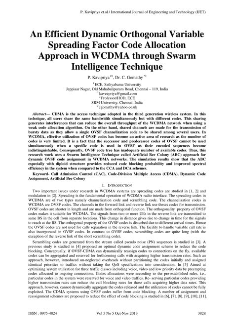 Pdf An Efficient Dynamic Orthogonal Variable Spreading Factor Code Allocation Approach In