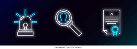 Set Line Certificate Template Flasher Siren Stock Vector Royalty Free 2287074137 Shutterstock