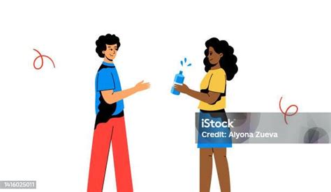 몇 명의 친구가 애니메이션으로 채팅하고 있습니다 사람들은 함께 시간을 보냅니다 우정 사랑 데이트의 개념 Junts Pel Sí에 대한 스톡 벡터 아트 및 기타 이미지