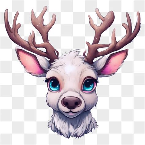 Download Cute Animated Deer With Antlers Cartoons Online Creative Fabrica