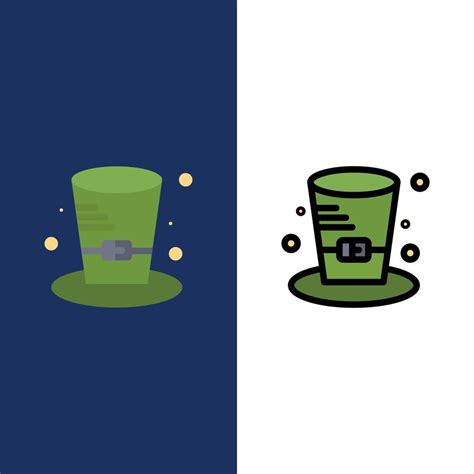 Cap Detective Hat Canada Icons Flat And Line Filled Icon Set Vector Blue Background 13325501