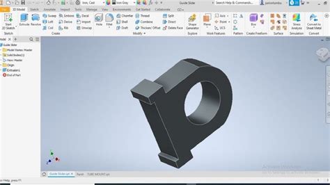 guide slider using autocad inventor easy step by step tutorial unisa