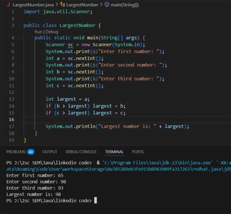 Solved Largest Number In Java With Conditional Statements Dhruv