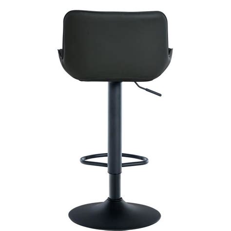 Tabouret De Bar Minosa Clp Structure En Métal Hauteur Réglable Pivotant Noir