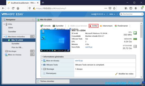 Mettre le serveur VMware ESXi 6 7 en maintenance et gérer l arrêt et le
