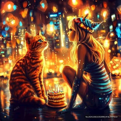 Ai创作图和猫的温馨画面 女孩和猫插画 猫咪女孩装饰画 两只猫的夜景 女孩和猫咪插画 猫咪系列插画 夜晚猫咪插画 写实唯美插画 喵星人插画 猫原创插画 原创猫咪插画 猫咪插画合集 猫咪趣味插画