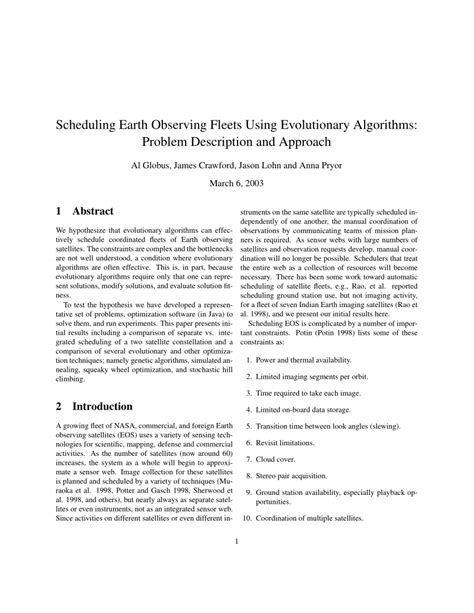 pdf scheduling earth observing fleets using evolutionary algorithms