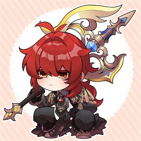 ディルック 原神 ディルック 空き地のイラスト