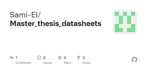 GitHub Sami El Master Thesis Datasheets