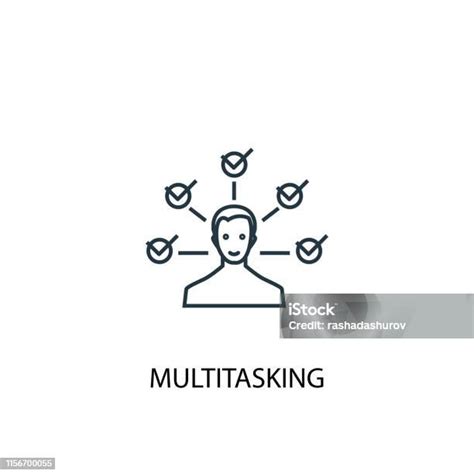 멀티 태스킹 개념 라인 아이콘입니다 간단한 요소 그림입니다 멀티 태스킹 개념 개요 기호 디자인입니다 웹 및 모바일 Ui Ux에 사용할 수 있습니다 개념에 대한 스톡 벡터