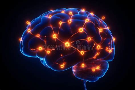 Brain Activity Illustrated With Glowing Connections Highlighting Neural