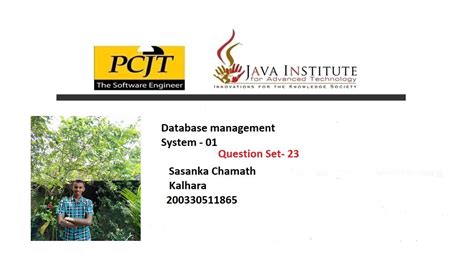 Question Set 23 Database Management System Java Institute Youtube