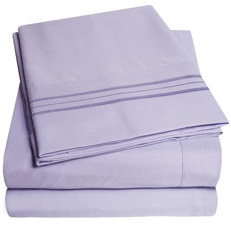 Ntbed Satin Sheets Full Lavender Luxury Silky Bed Sheets 1800