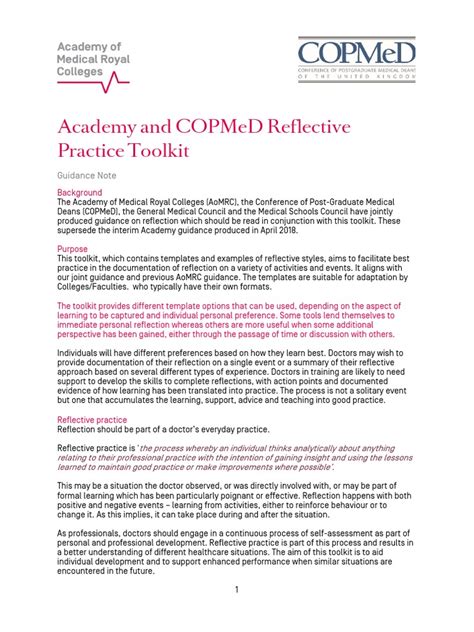 Reflective Practice Toolkit Pdf Reflective Practice Learning