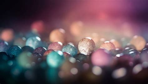 Vibrant Multi Colored Spheres Illuminate The Dark Backdrop Of Celebration Generated By Ai Stock
