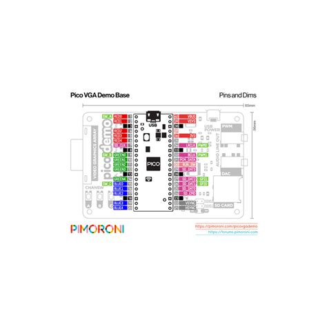 Pimoroni Pico VGA Demo Base PIM VGA Digital I S Audio Out SD Card Slot For Raspberry Pi Pico