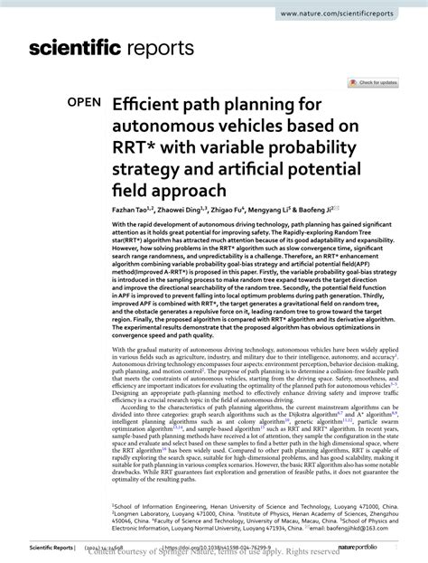 Pdf Efficient Path Planning For Autonomous Vehicles Based On Rrt