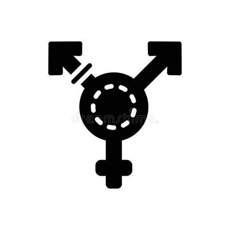 Black Solid Icon For Trans Transgender And Gender Stock Illustration