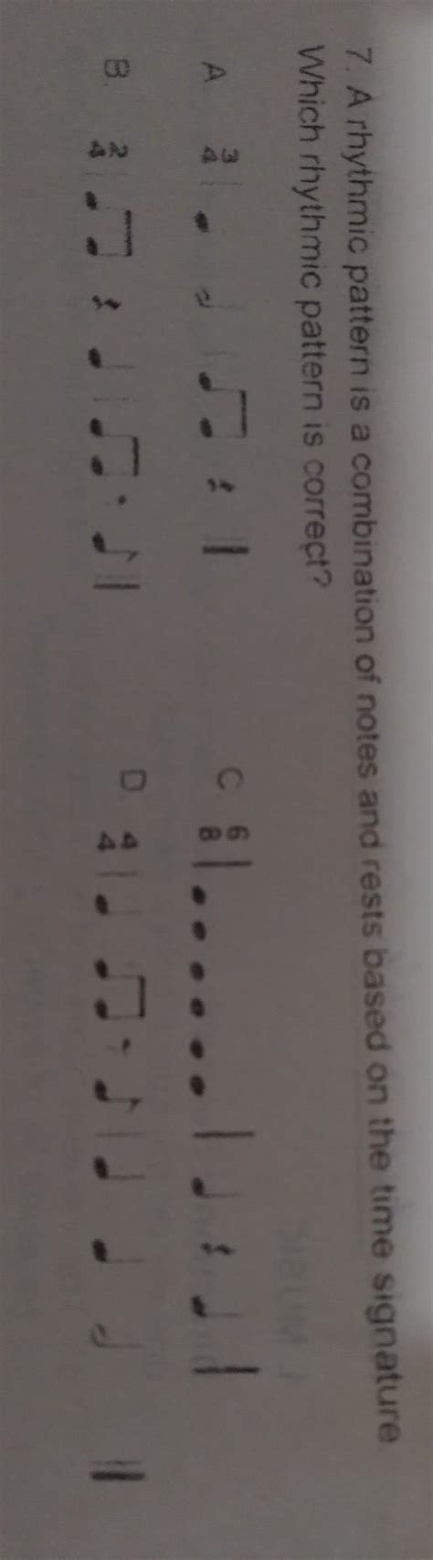 A Rythmic Pattern Is A Combination Of Notes And Rests Based On The Time Signature Which Rythmic