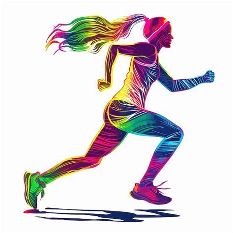 Premium Vector Vector Running Girl Silhouette Colored On A White Background Generative Ai