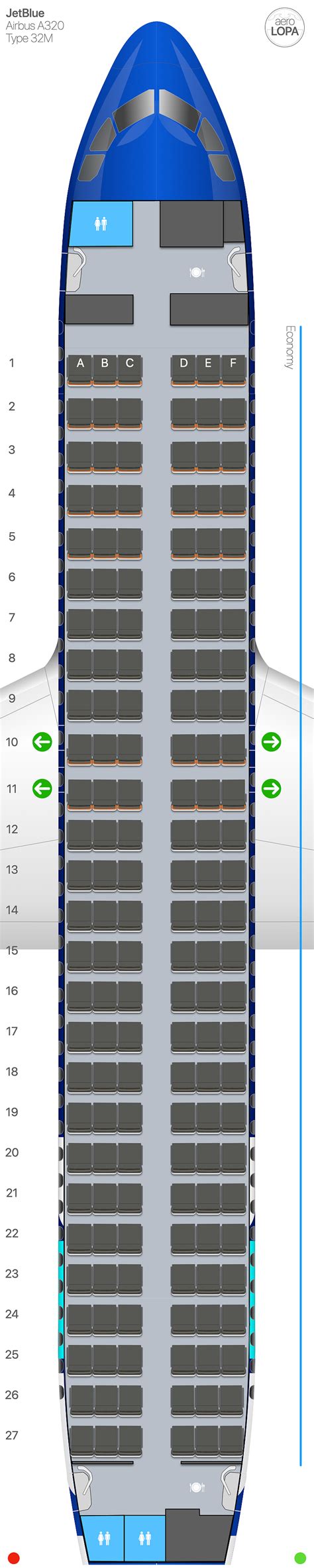 Airbus A320 Seating Chart Jetblue