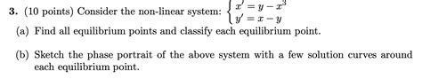 solved find all equilibrium points and classify each