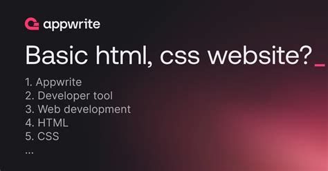 basic html css website threads appwrite