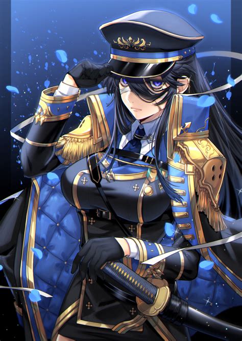 배경 화면 애니메이션 소녀들 원작자 긴 머리 군복 독주 삽화 디지털 아트 팬 아트 1240x1754