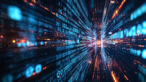 Futuristic Data Streams With Binary Code In Motion Stock Image Image Of Streams Hightech
