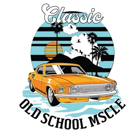 Premium Photo Print Car Classic Old School Mscle