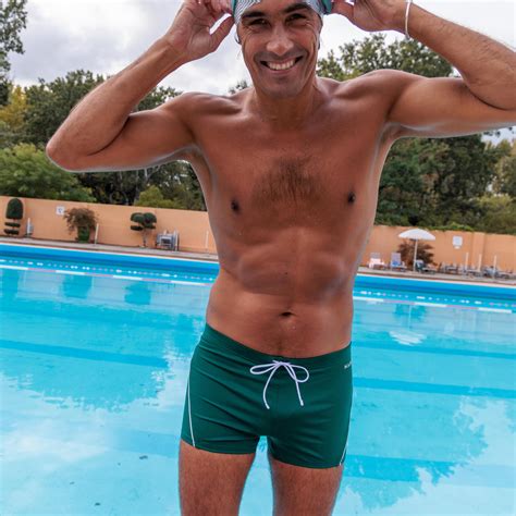 Mens Swimming Trunks 100 Plus Green
