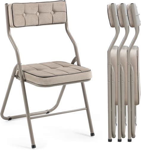 Homefun Padded Folding Chairs 4 Pack Foldable Dining Chair With