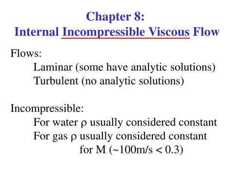 Ppt Chapter 8 Internal Incompressible Viscous Flow Powerpoint Presentation Id4770122