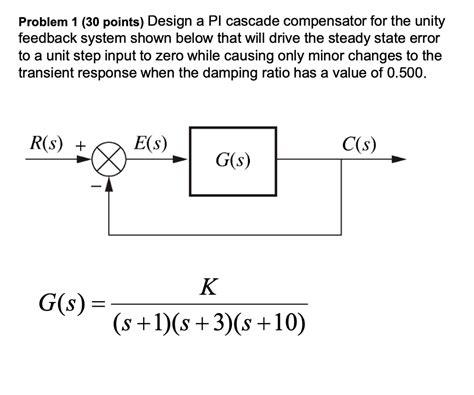 Solved Problem 1 30 Points Design A Pi Cascade Compensator For The