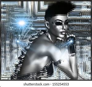 Sexy Android On Silver Abstract Background Stock Illustration Shutterstock