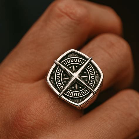 Compass Ring Plata 950 Nativosjewelry