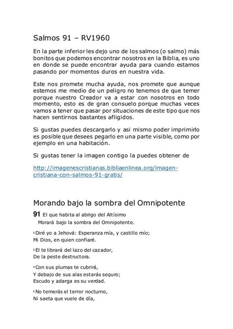 Salmo 91 Reina Valera Todo Mensaje Y Testimonio Es Para La Honra Y