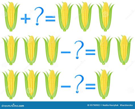 Action Relationship Of Addition And Subtraction Examples With Corn Educational Games For